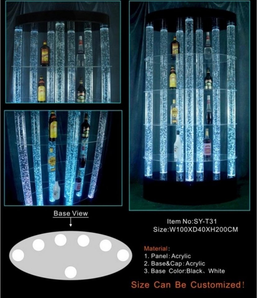 Jvmoebel Trennwandplatten Led Wasser Wand Bar Regal Säule Wassersäulen