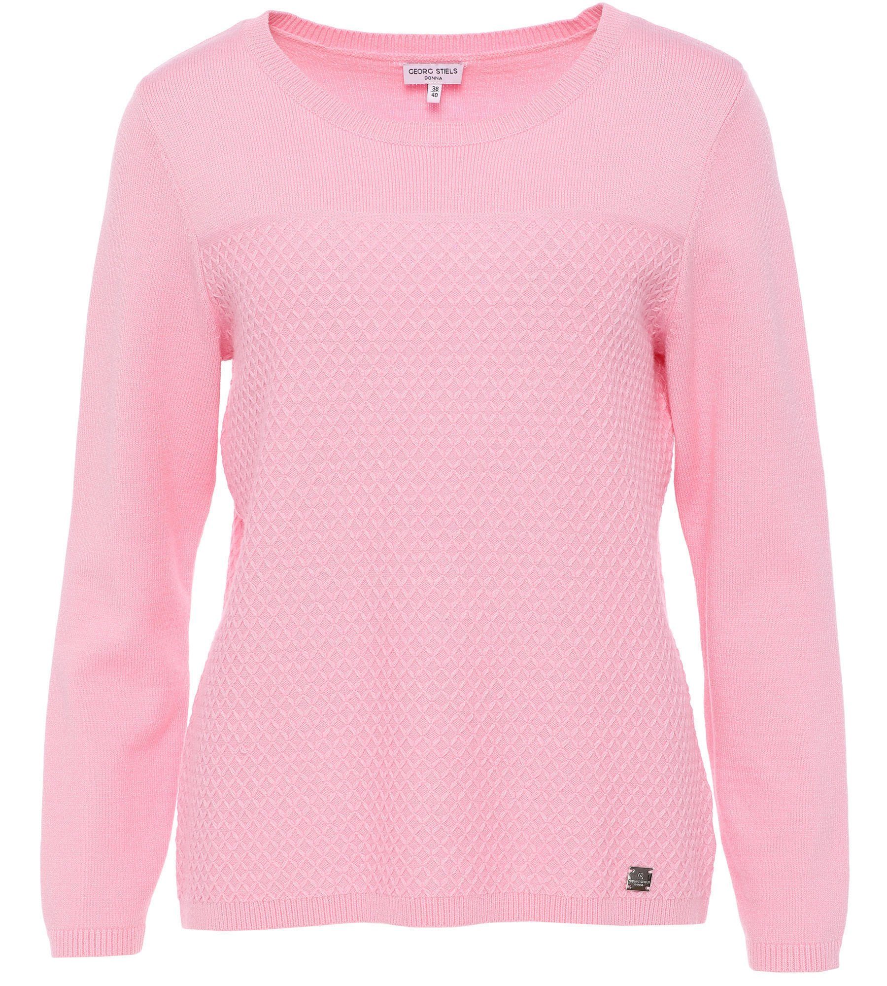 Georg Stiels Strickpullover Langarmshirt Koerpernah Mit Strukturstrick