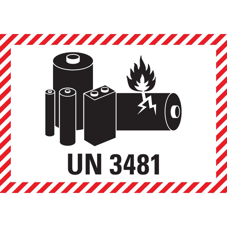 Dreifke Hinweisschild Dreifke® Aufkleber, Verpackungskennzeichen UN Nummer 3481, Folie ...