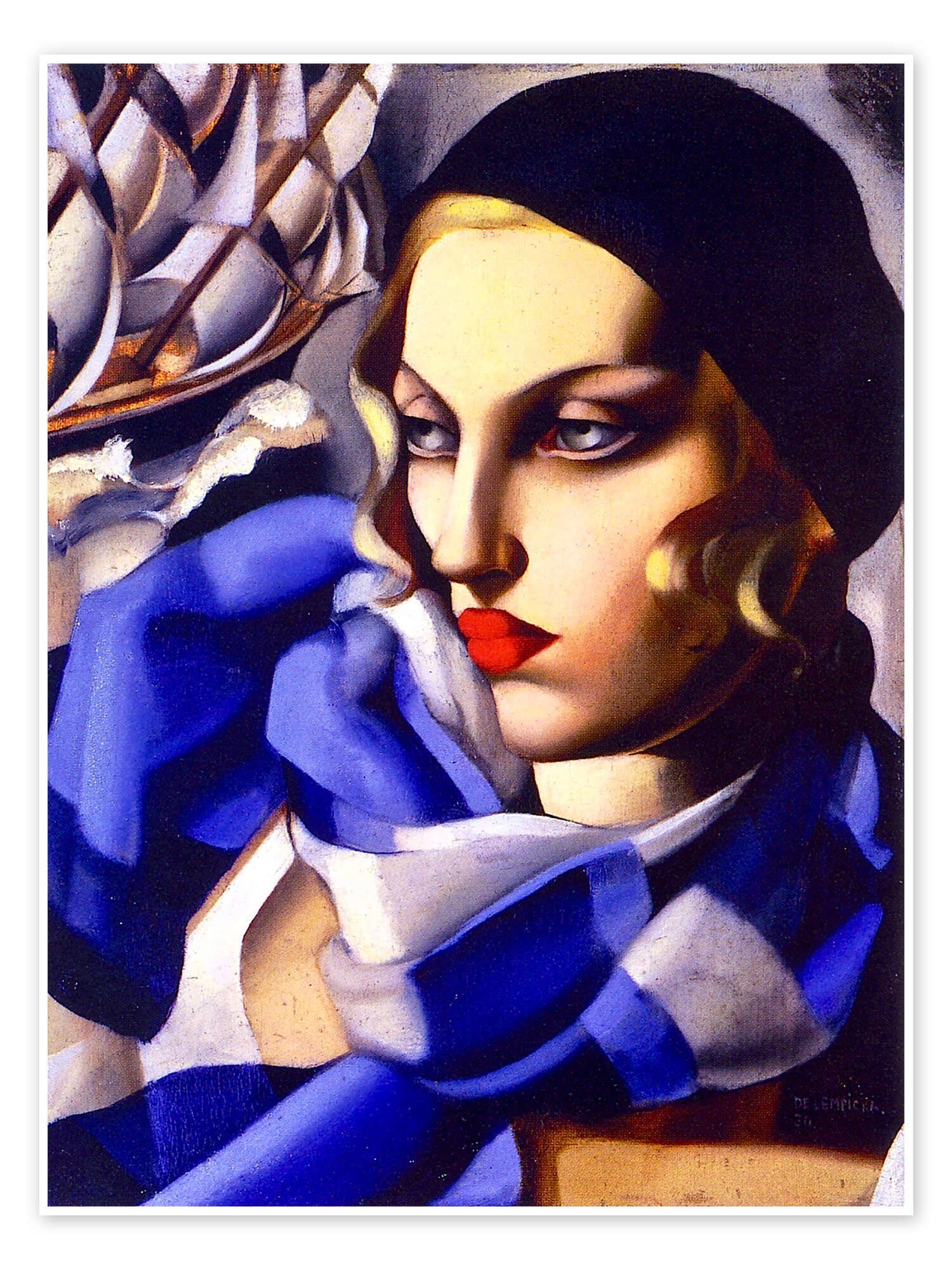 ᐅ Posterlounge Poster Tamara de Lempicka, Der blaue Schal, Malerei | OTTO