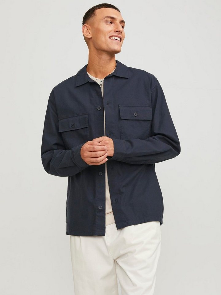 Jack And Jones Langarmhemd Jjevenice Linen Blend Overshirt Ls Sn
