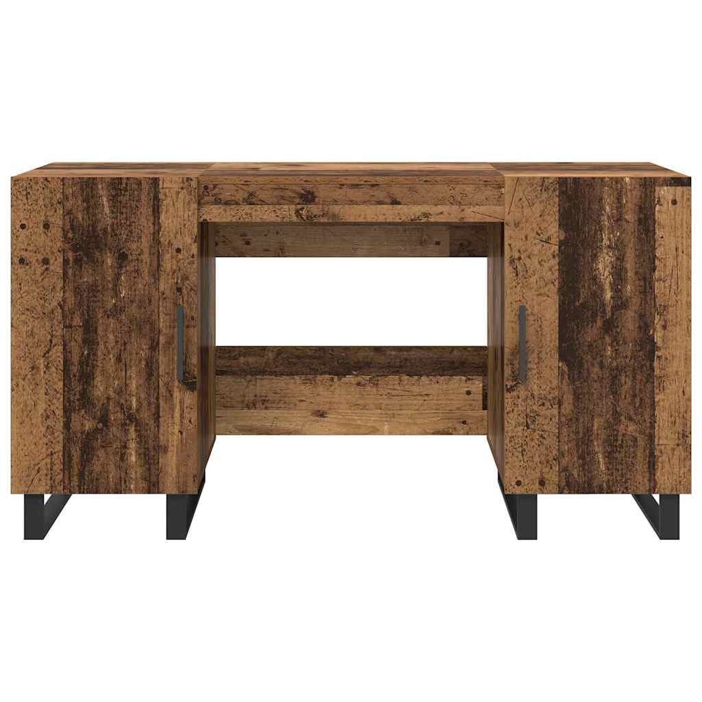vidaXL Schreibtisch 140 x 50 x 75 cm Schreibtisch mit Regal Altholz ...