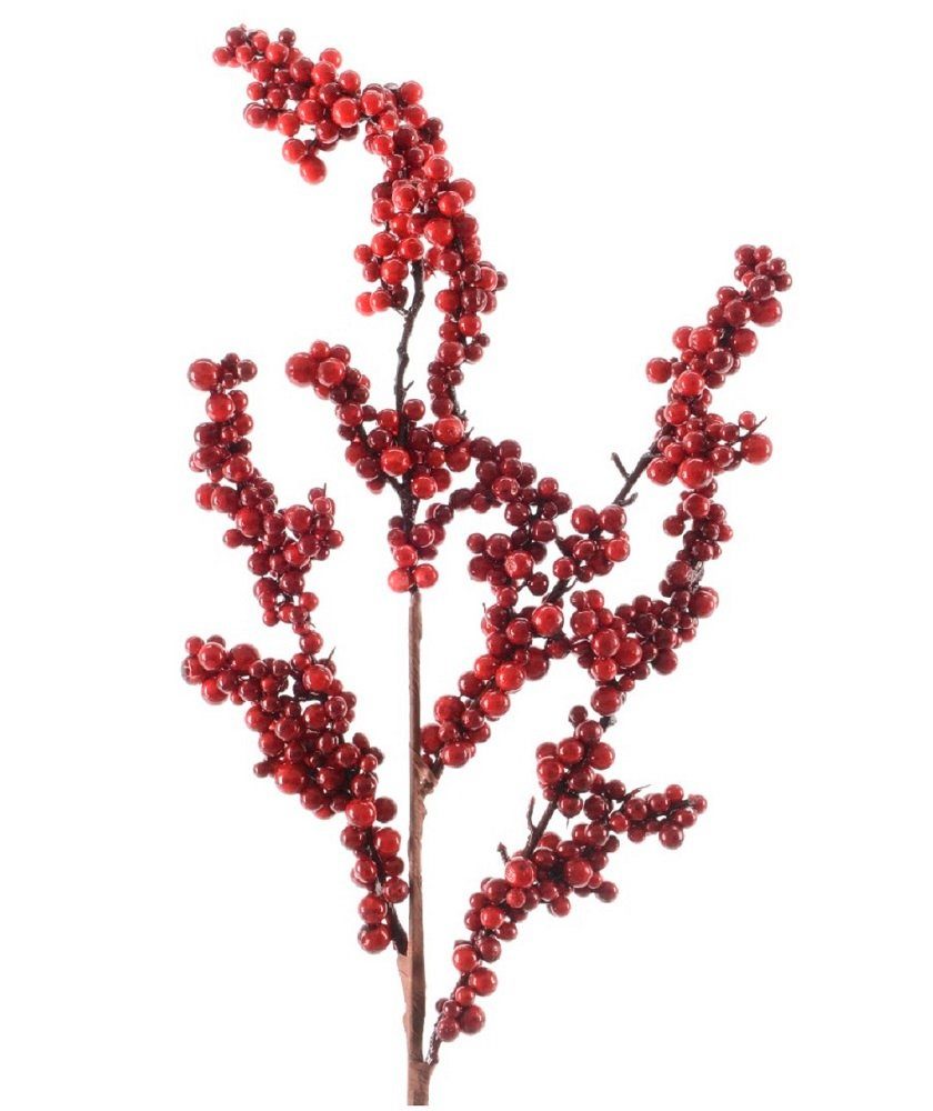 Kunstblume Zweig Beerenzweig Rot Dekozweig Lackiert Kaemingk