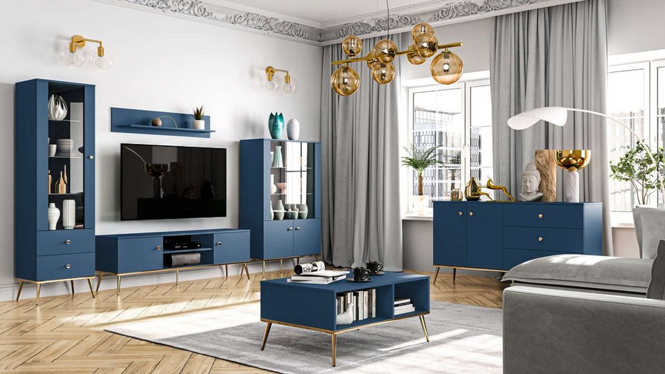 99rooms Wohnwand Noah Set 6 St Wohnzimmer Set Mit Soft Close
