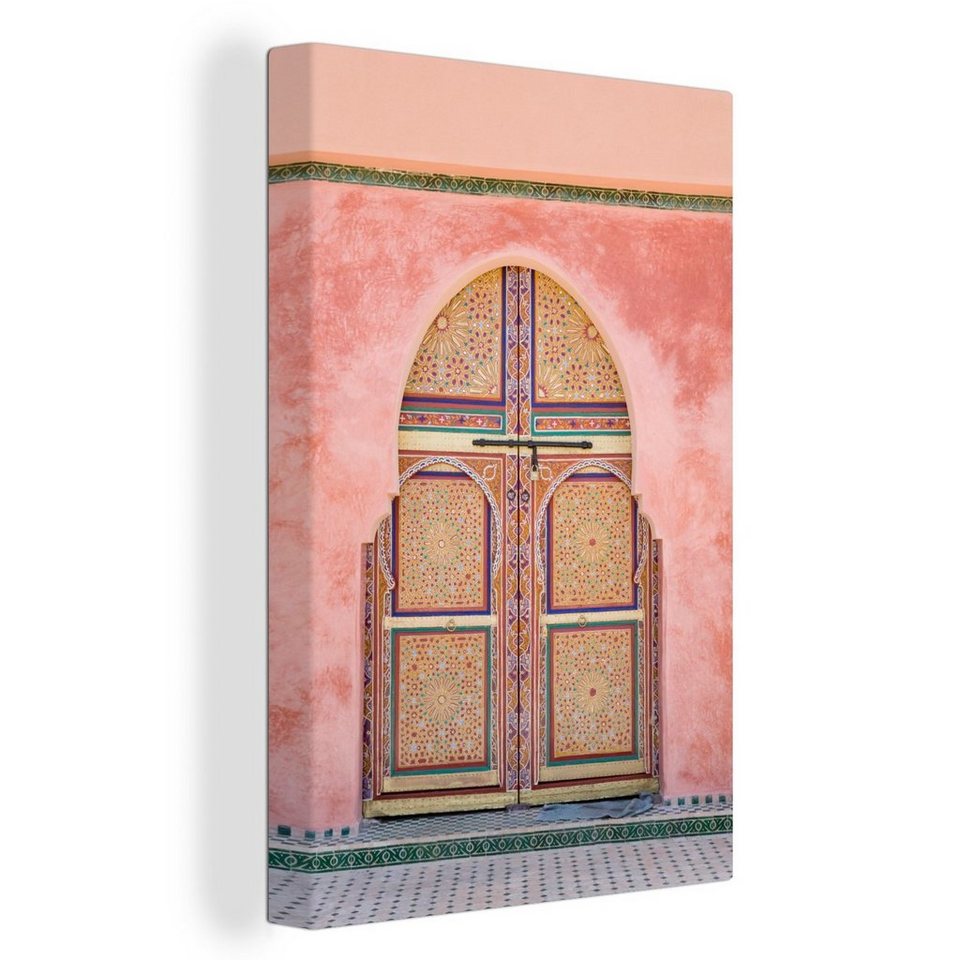 Onemillioncanvasses® Leinwandbild Tür Marrakech Rosa 1 St