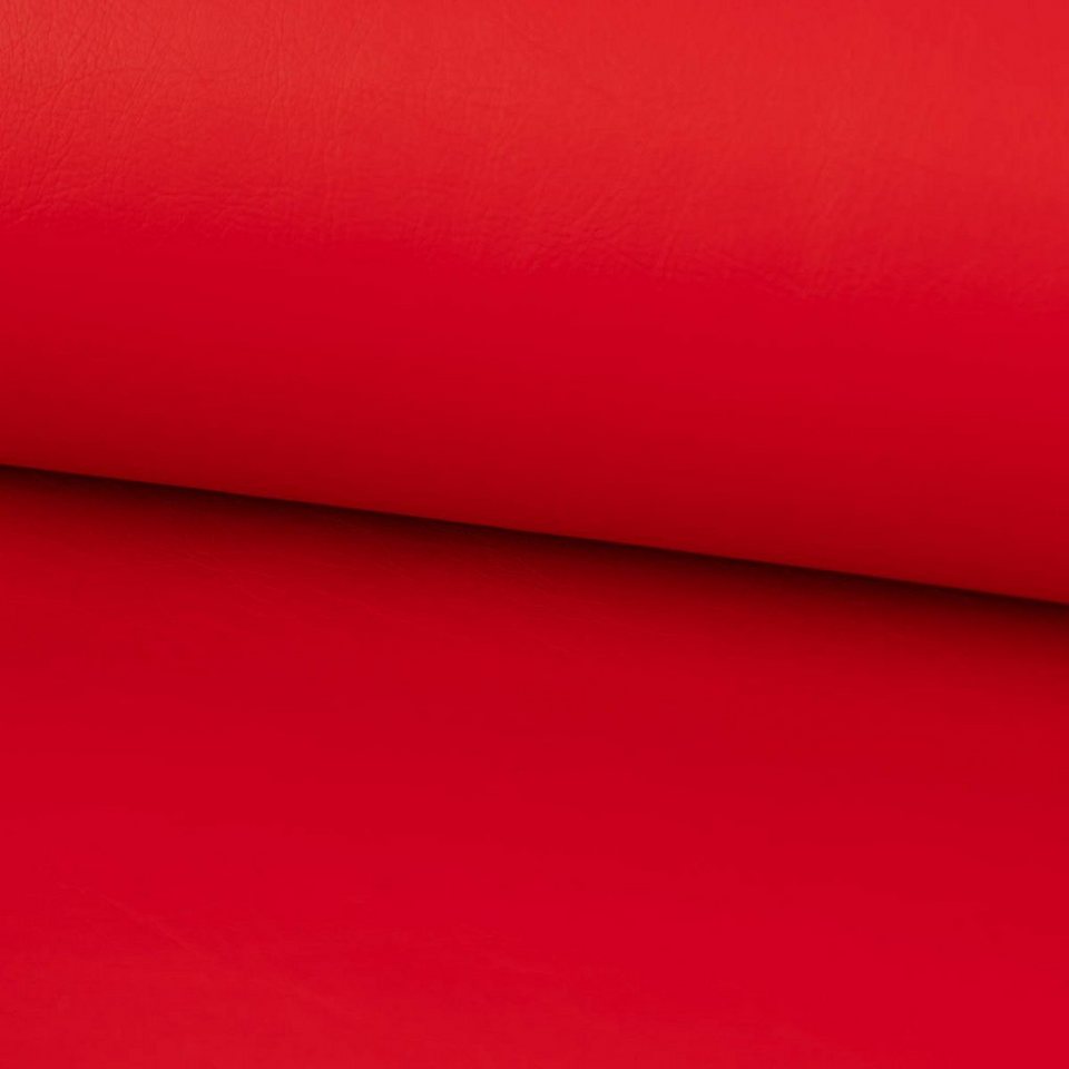 SchÖner Leben Stoff Bekleidungsstoff Kunstleder Lederimitat Rot Matt 1