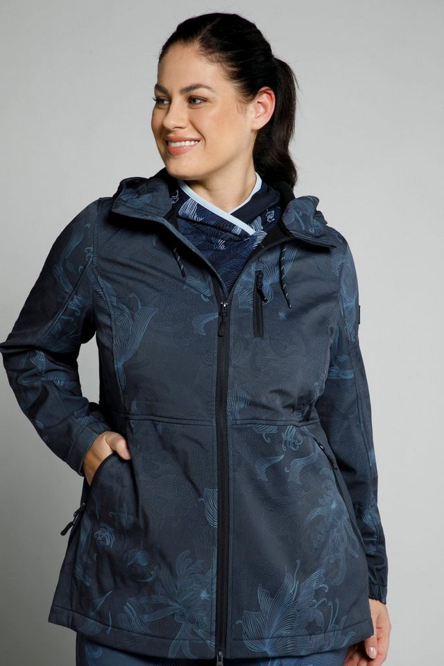 Ulla Popken Softshelljacke Softshelljacke Kapuze Fleecefutter 2 Wege Zipper