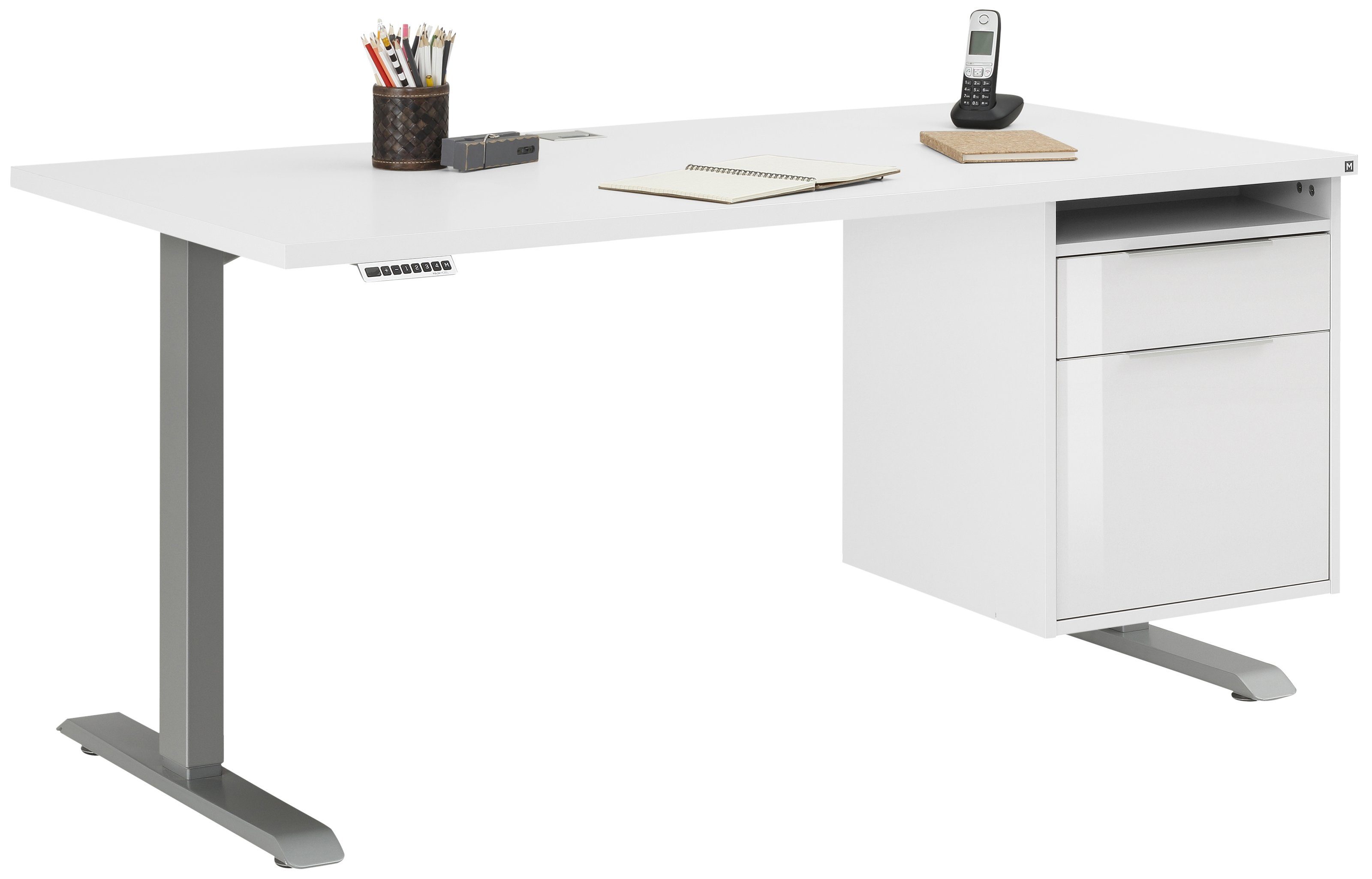 Möbelando Schreibtisch 5515 Bxhxt 150x120x80 Cm Aus Spanplatte