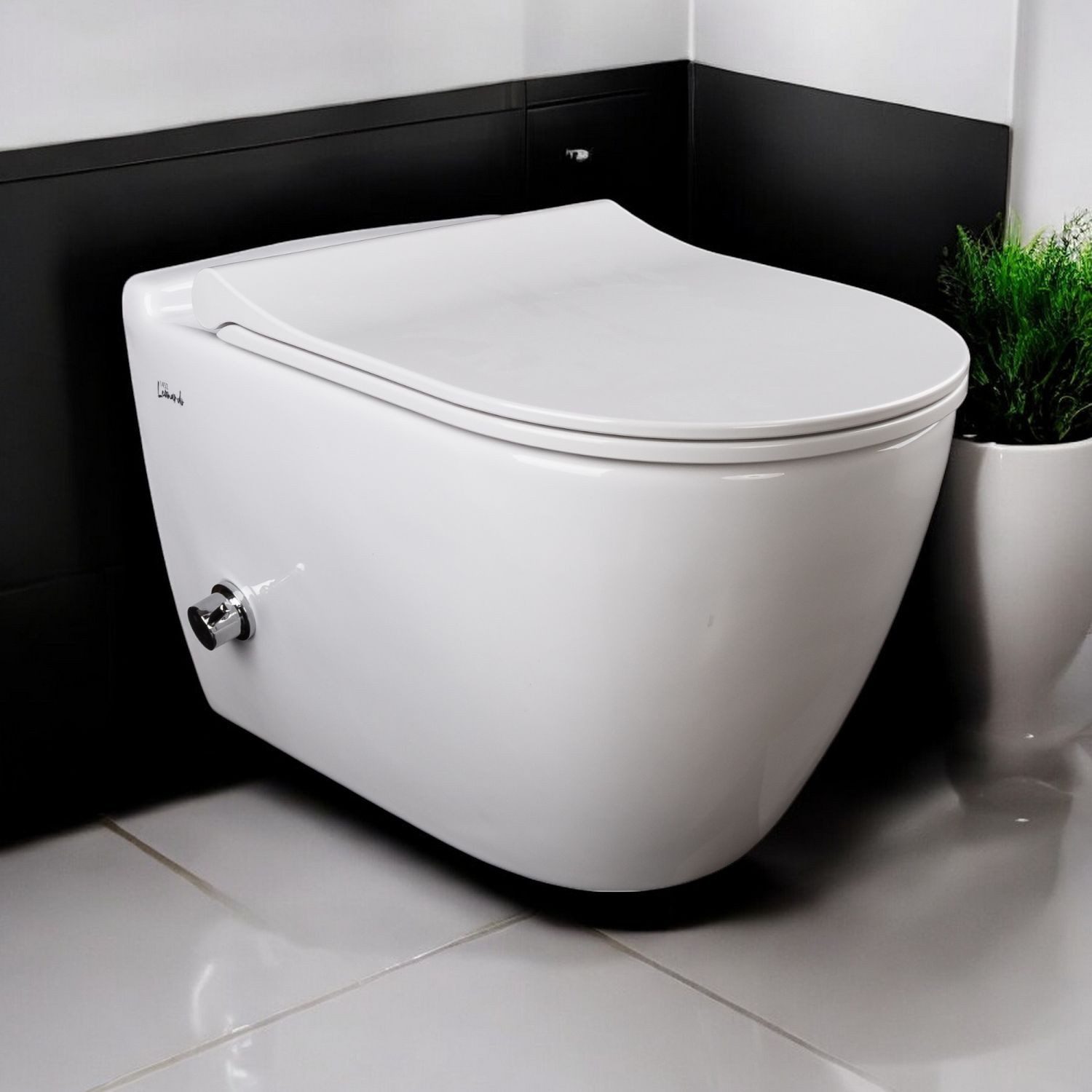 moeby24 WC-Sitz Wand Dusch WC Taharet Bidet-Funktion Taharat Warmw.