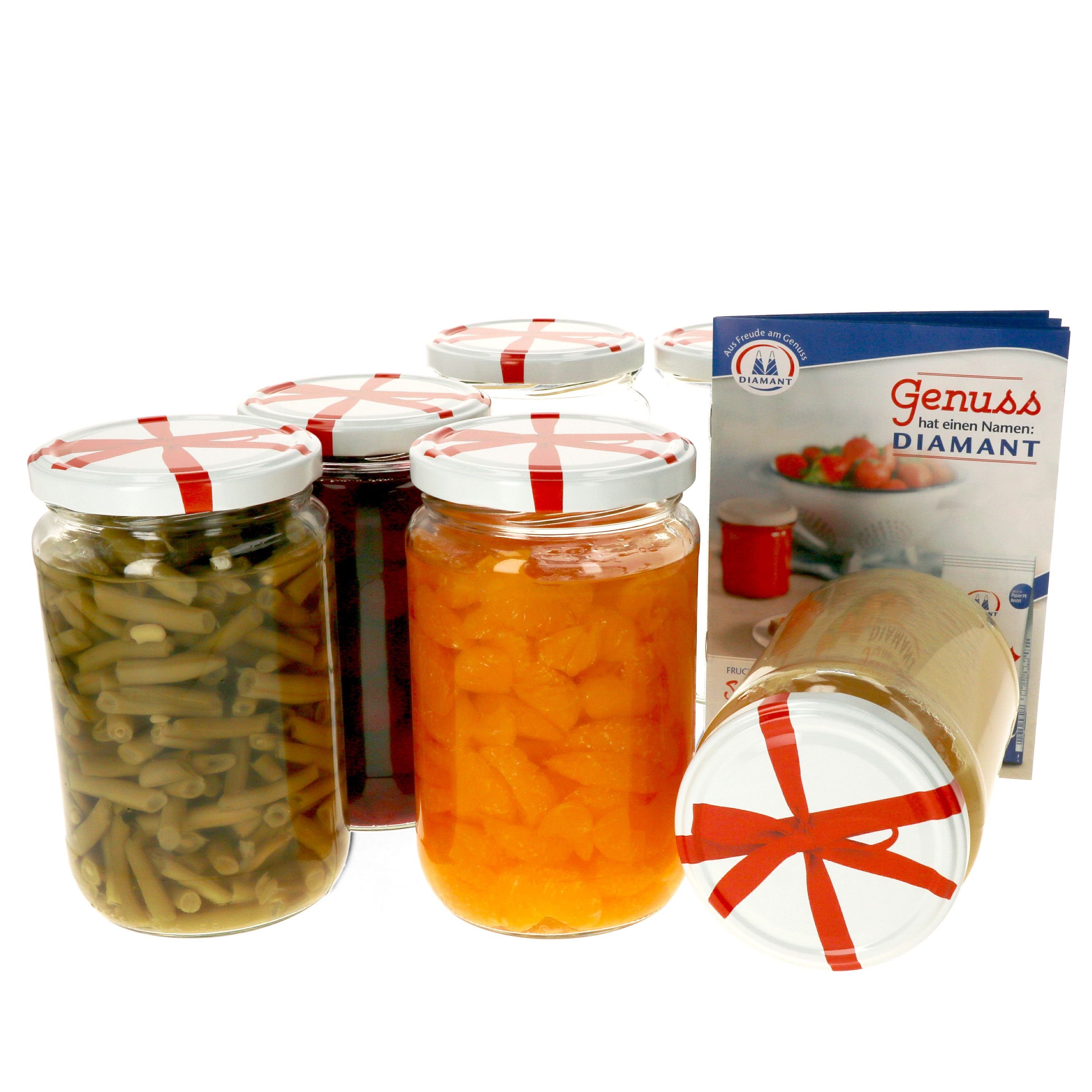 Mambocat Einmachglas 6er Set Rundglas 720 Ml To 82 Schleifendekor