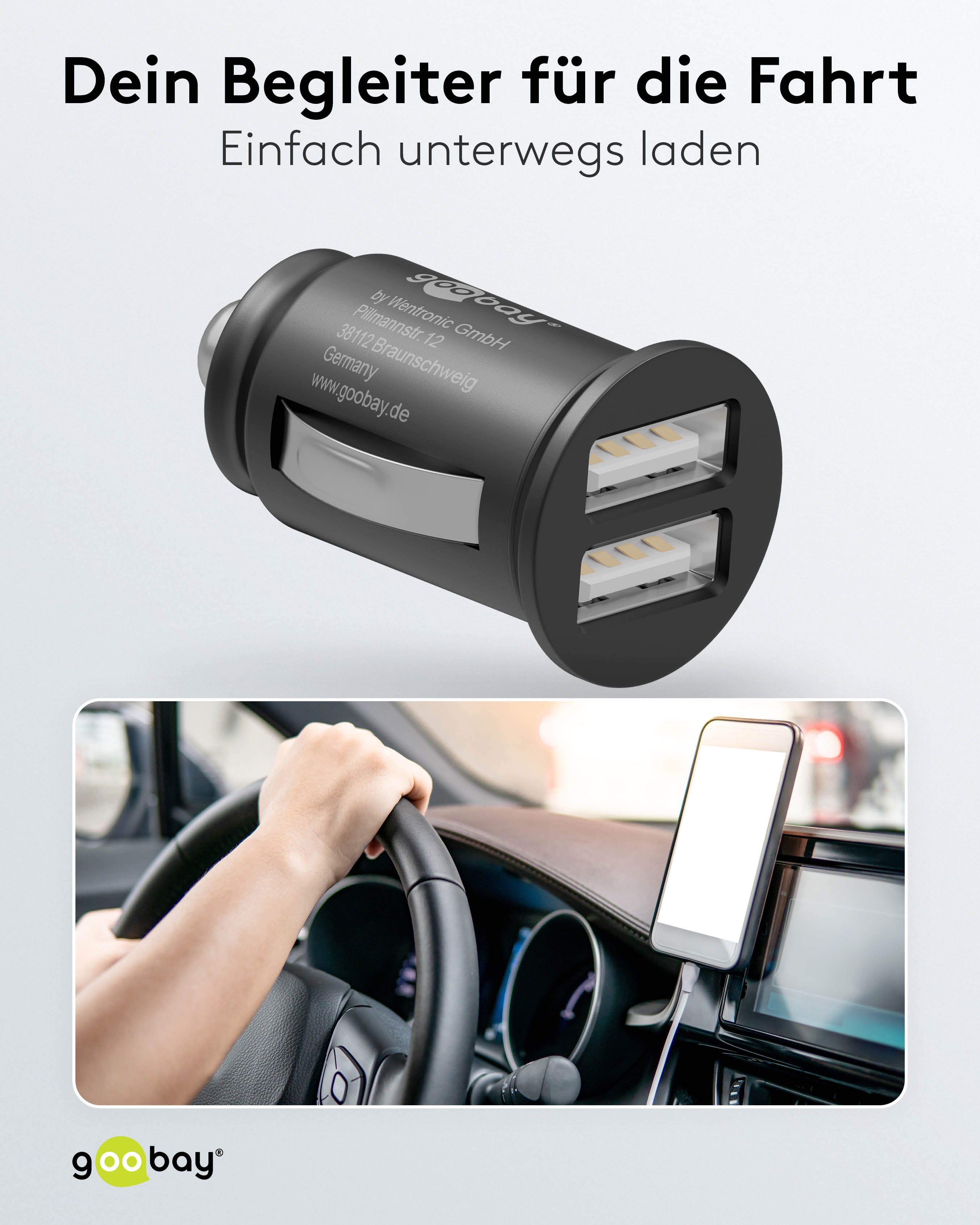 Goobay Dual USB Auto Ladegerät KFZ-Adapter Kfz Zigarettenanzünder ...