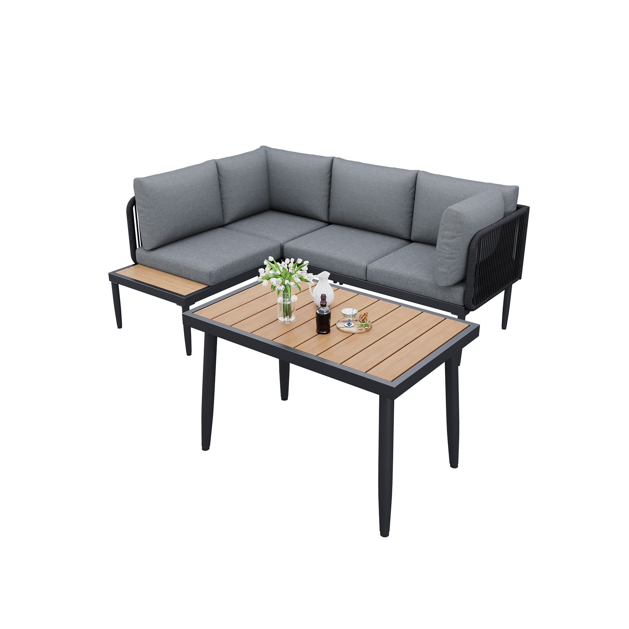 Modfu Gartenlounge Set Outdoor Möbelset Garten Lounge Set