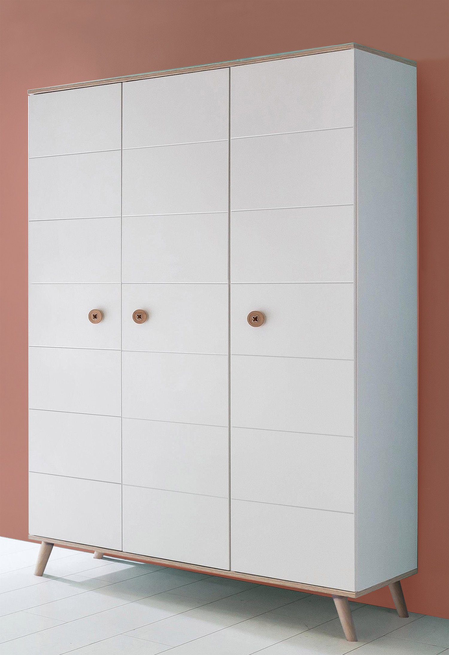 Wimex Kleiderschrank Billund 1 St 125x55x202cm Weiß Eiche Sägerau