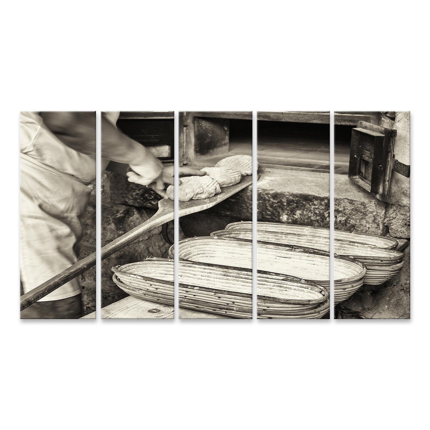 islandburner Leinwandbild Bild auf Leinwand Brotbacken in einer alten Bäckerei Wandbild Poster K