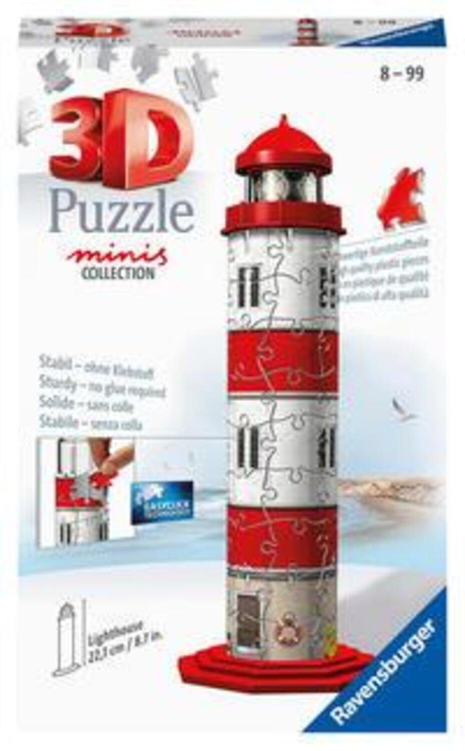 Ravensburger 3D-Puzzle Mini Leuchtturm 54 Teile, 54 Puzzleteile, EAN/ISBN: 4005556112739