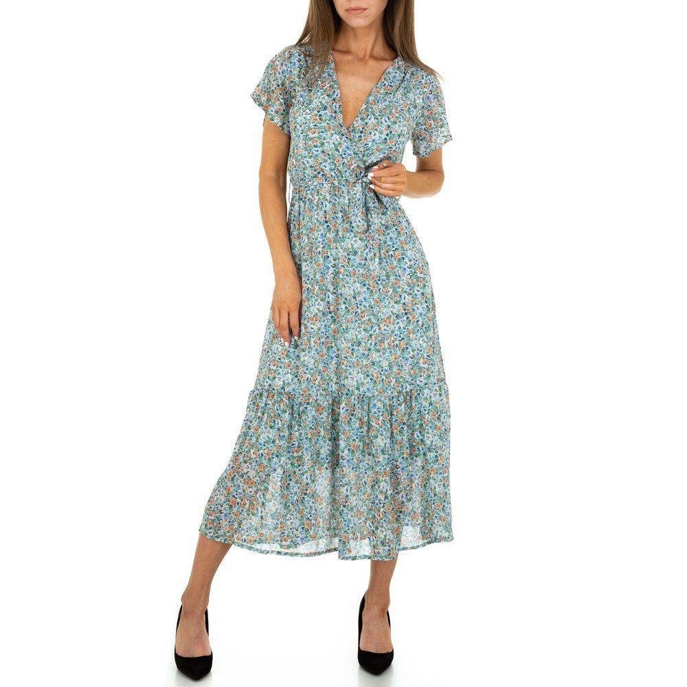 Ital Design Sommerkleid Damen Freizeit Volants Geblümt Chiffon