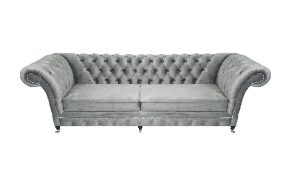 Jvmoebel Chesterfield Sofa Polstermöbel Grau Sofa Zweisitzer Couch