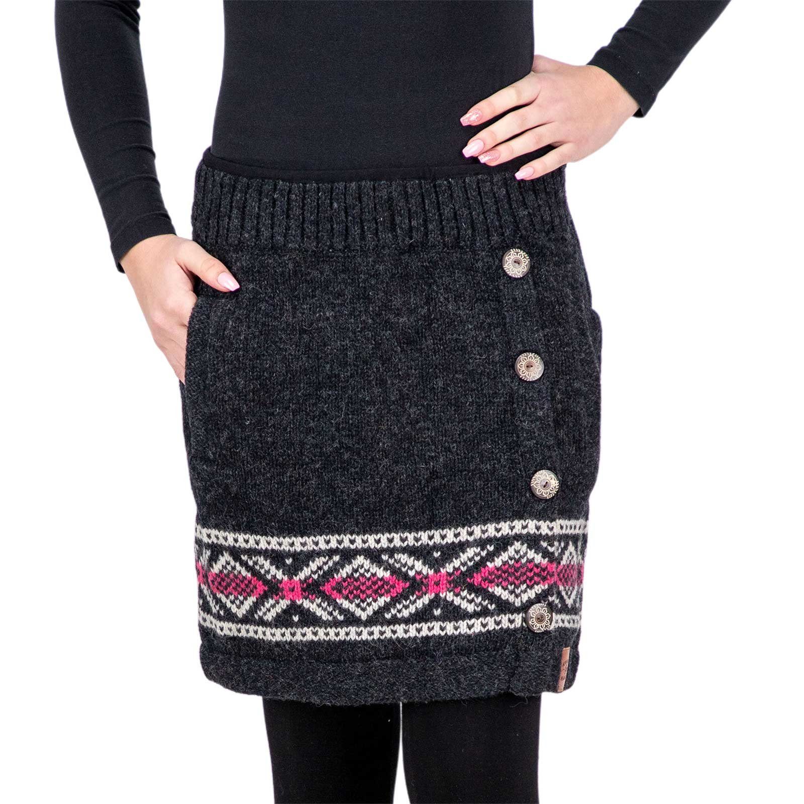KUNST UND MAGIE Strickrock Bunter Strickrock aus Wolle kurzer Rock+ ...