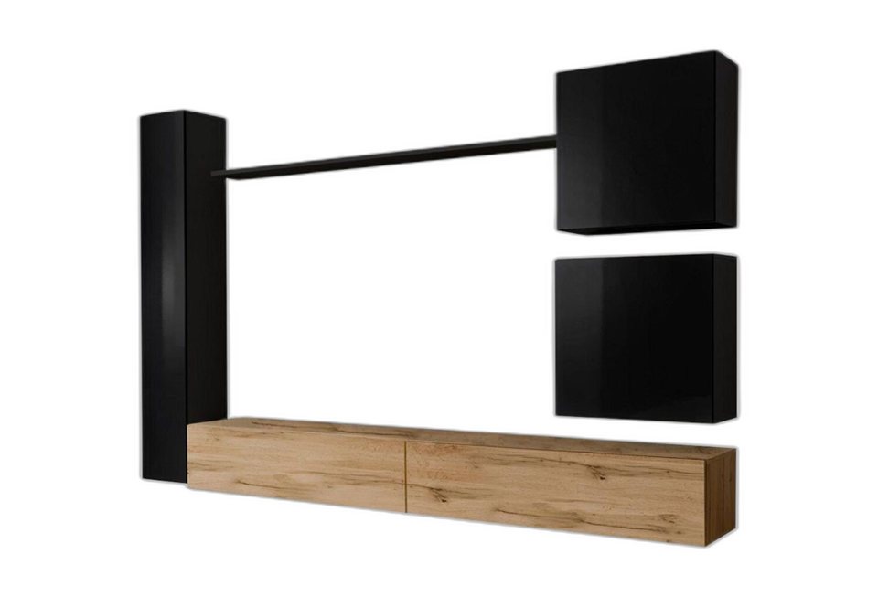 Xlmoebel Wohnzimmer Set Wohnzimmer Prestige Möbel Wandregal Schwarz