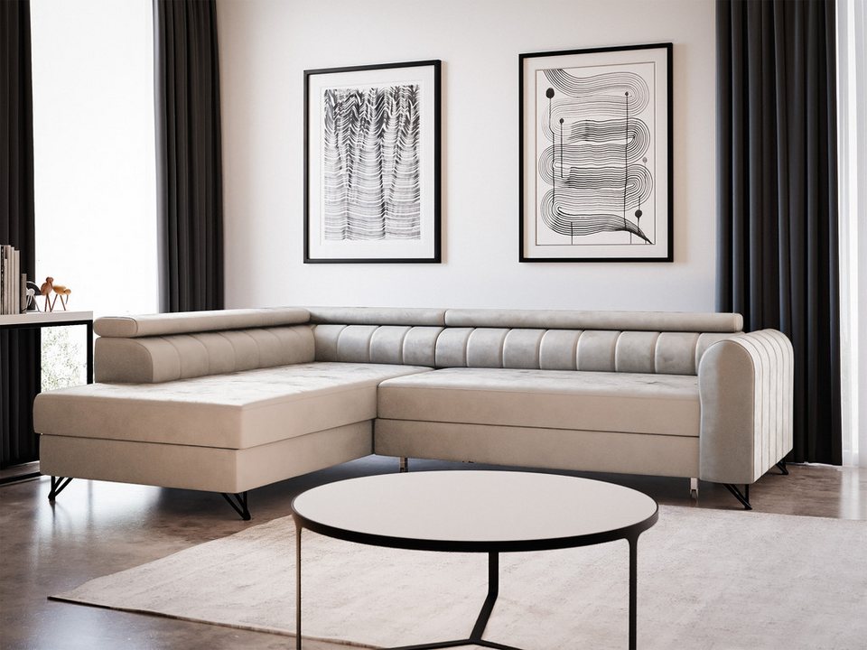 Sofnet Ecksofa Alice Mit Schlaffunktion Und Bettkasten Wohnlandschaft