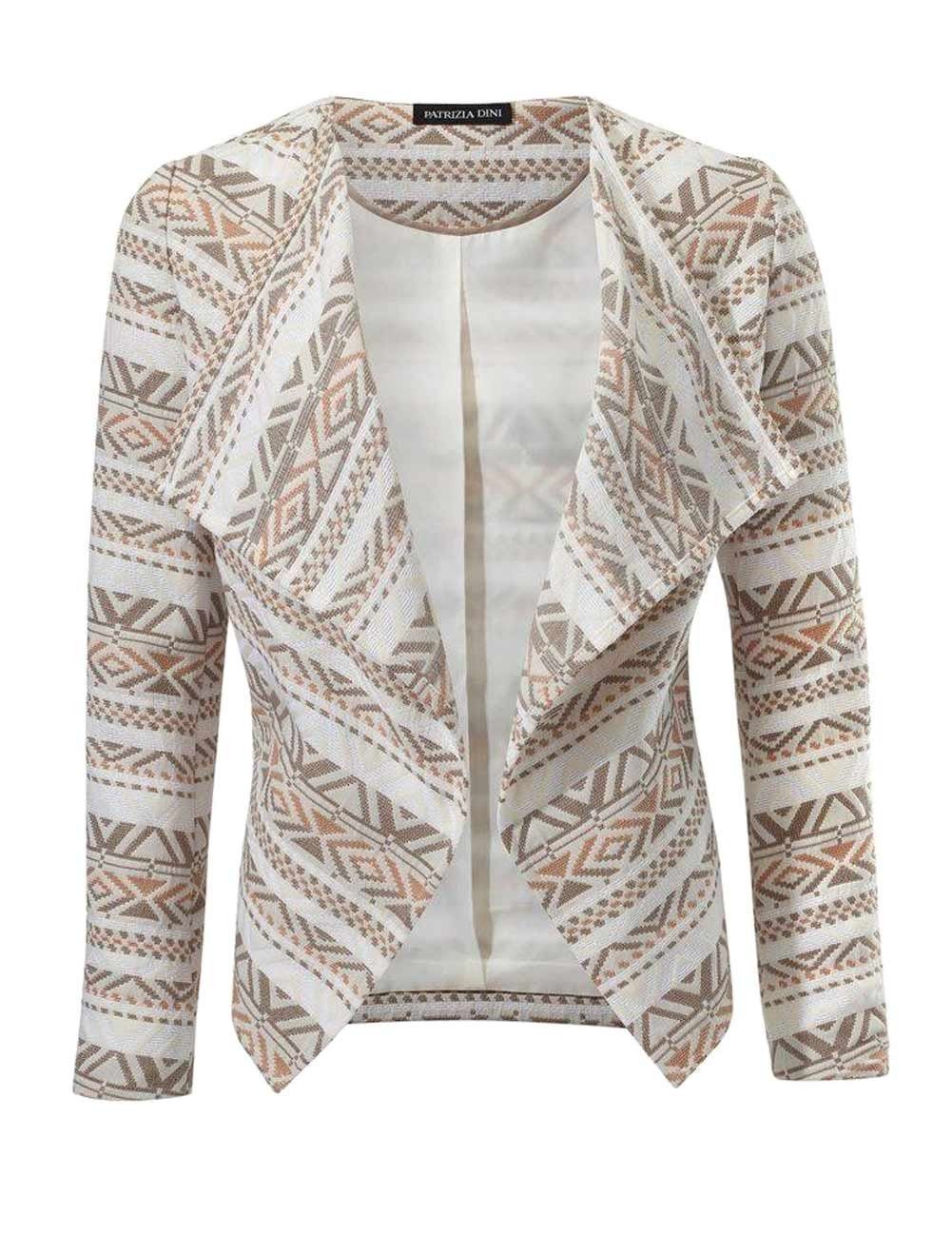 Heine Steppjacke Patrizia Dini Damen Designer Strukturblazer Beige Weiß