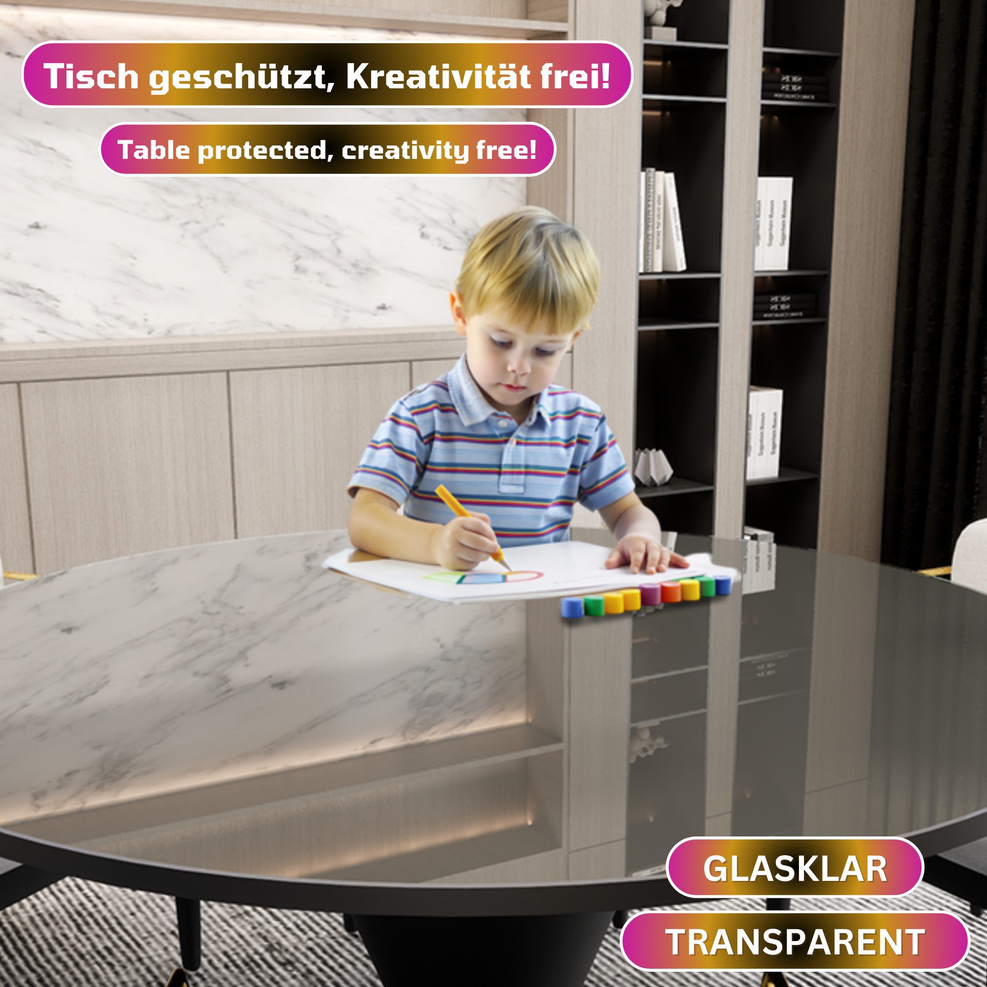 Blade Tischdecke Tischfolie Rund Transparente Glasklar 2 mm ...