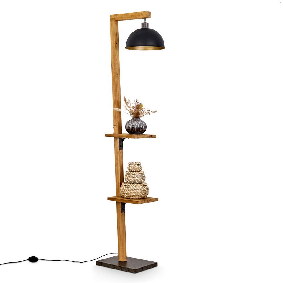Hofstein Stehlampe Moderne Stehlampe Aus Metallholz In Nickel Antik