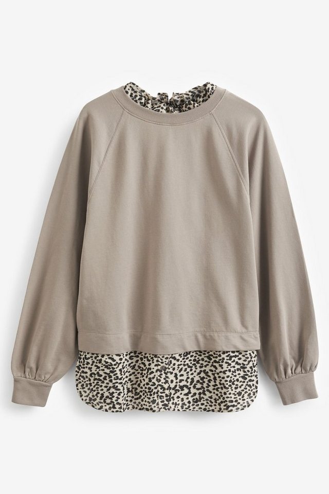 Next Sweatkleid Mehrlagiges Langarm Sweatshirt Mit Hemd 1 Tlg