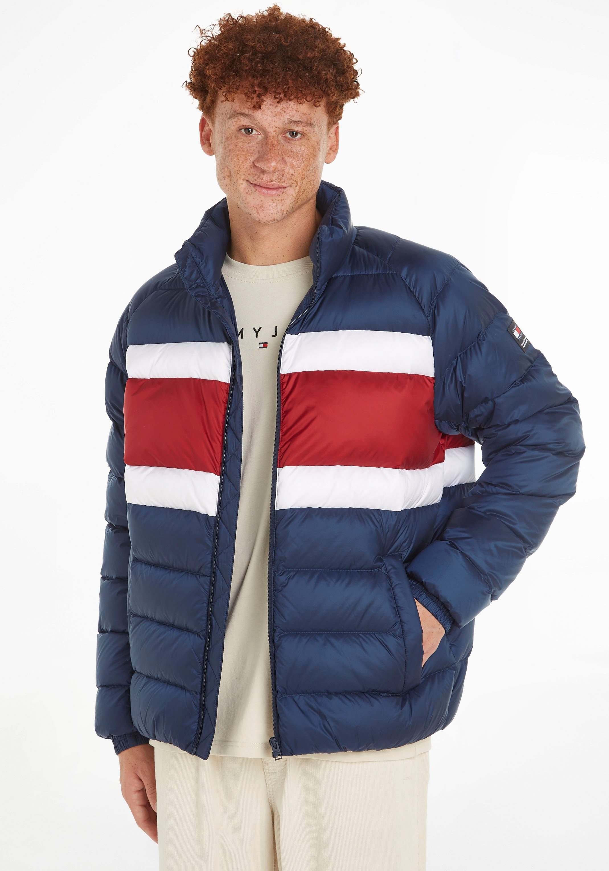 Tommy Jeans Plus Steppjacke Tjm Block Stripe Lt Down Jkt Ext
