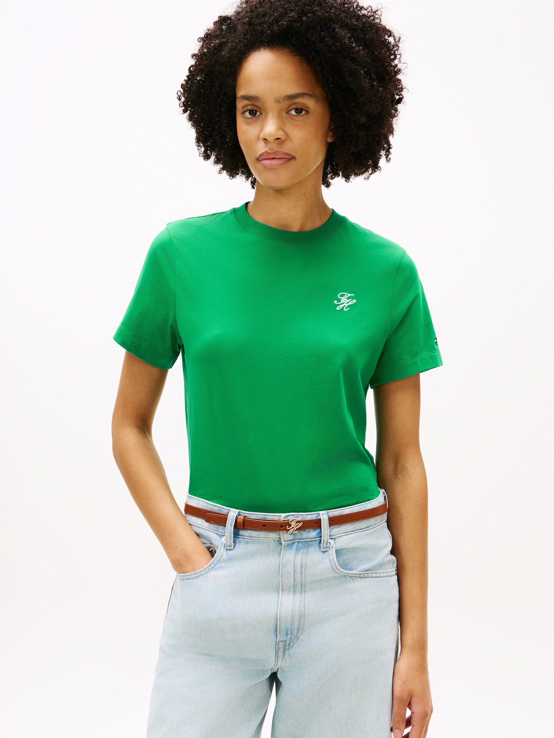 Tommy Hilfiger Kurzarmshirt TH SCRIPT REGULAR C-NECK SHORT SLEEVE TEE