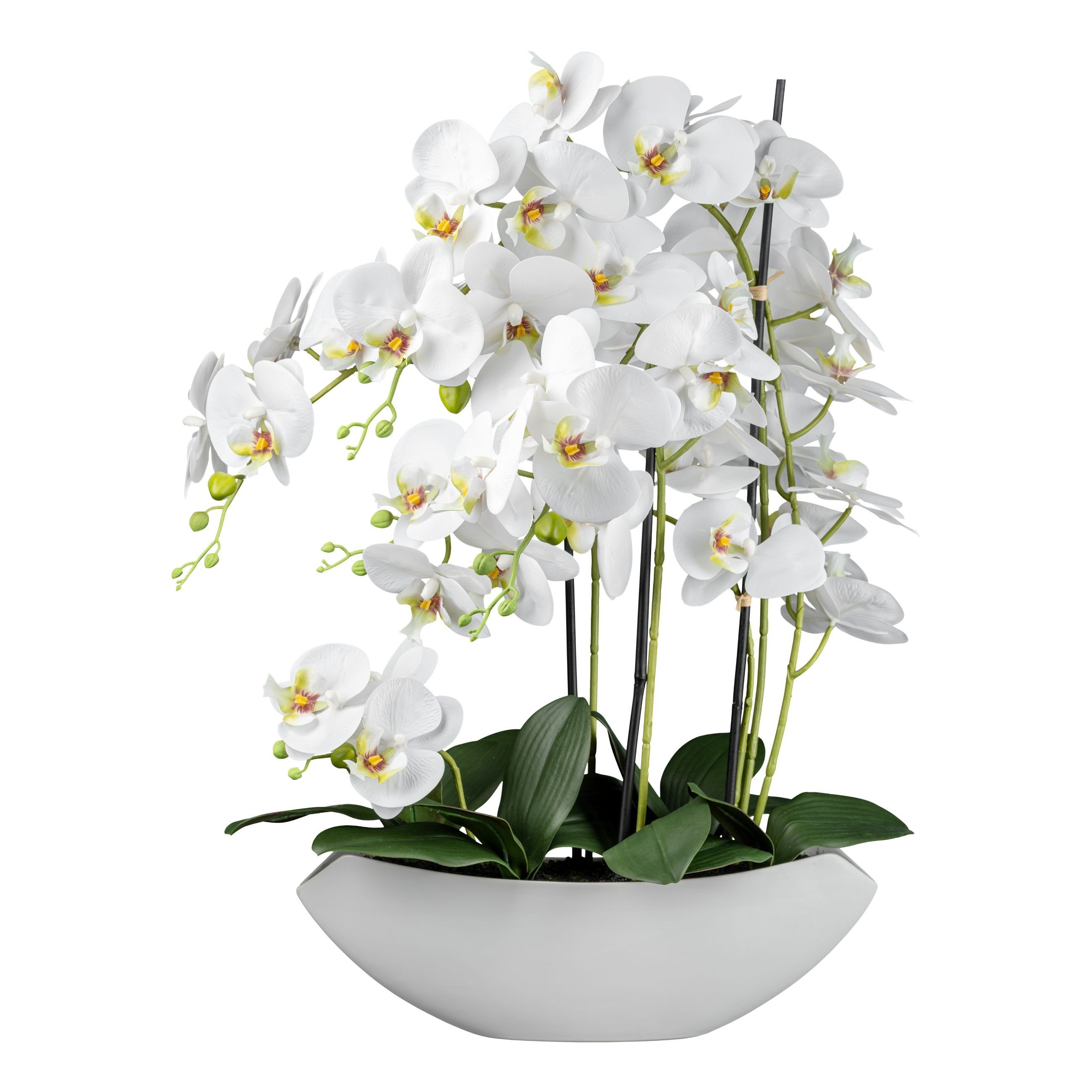 Kunstblume Orchidee Arrangement In Weißem Keramiktopf 70 Cm Dahlia