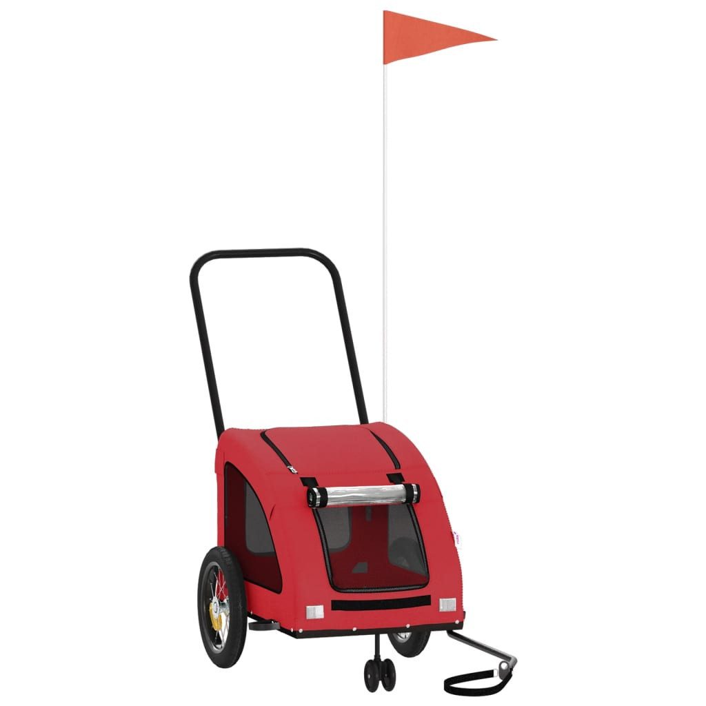 vidaXL Hunde-Transportbox 124 x 53 x 53 cm Fahrradanhänger Hunde Rot ...