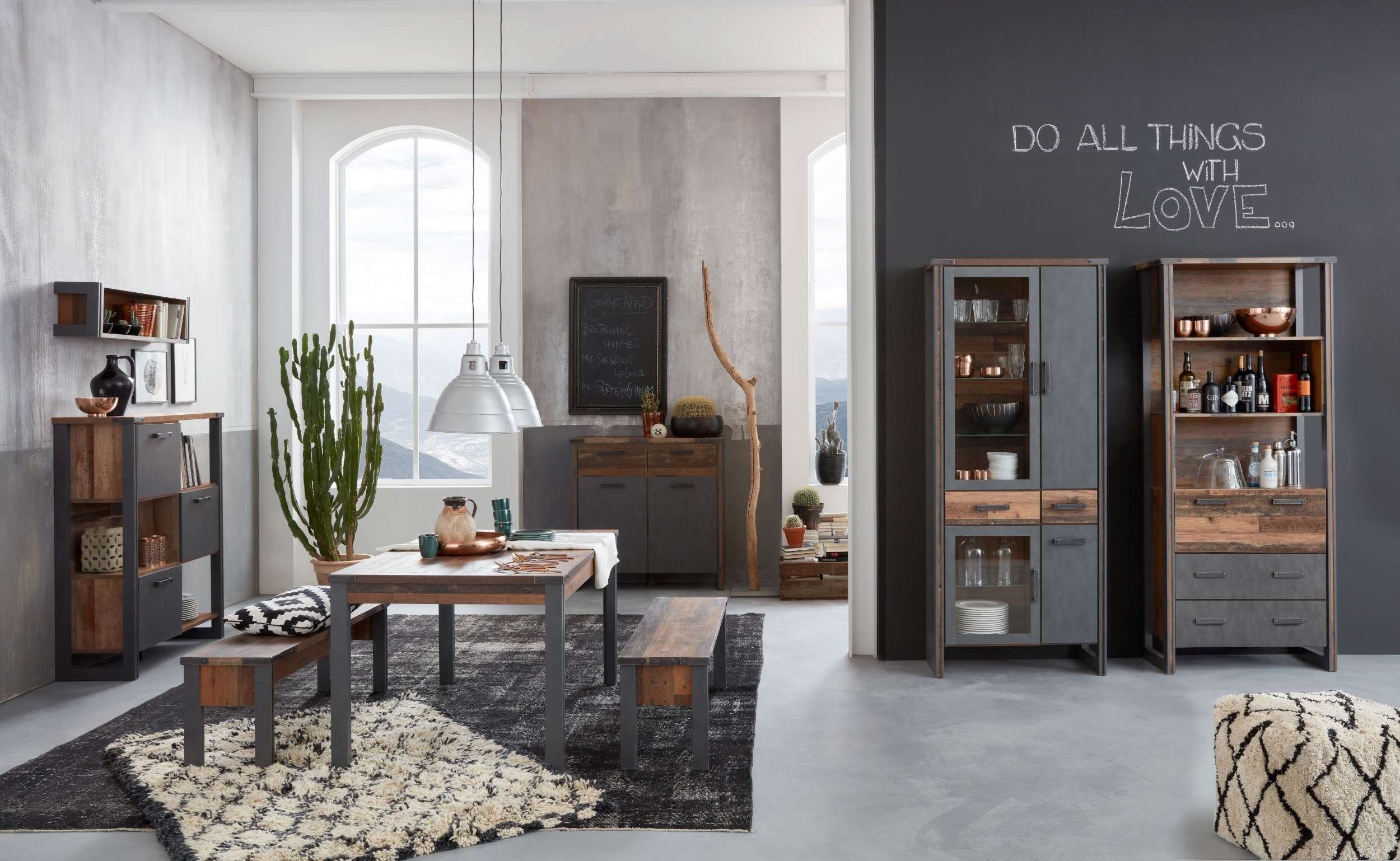 Stylefy Wohnwand Mile I Altes Holz Grau Passt Zu Verschiedensten