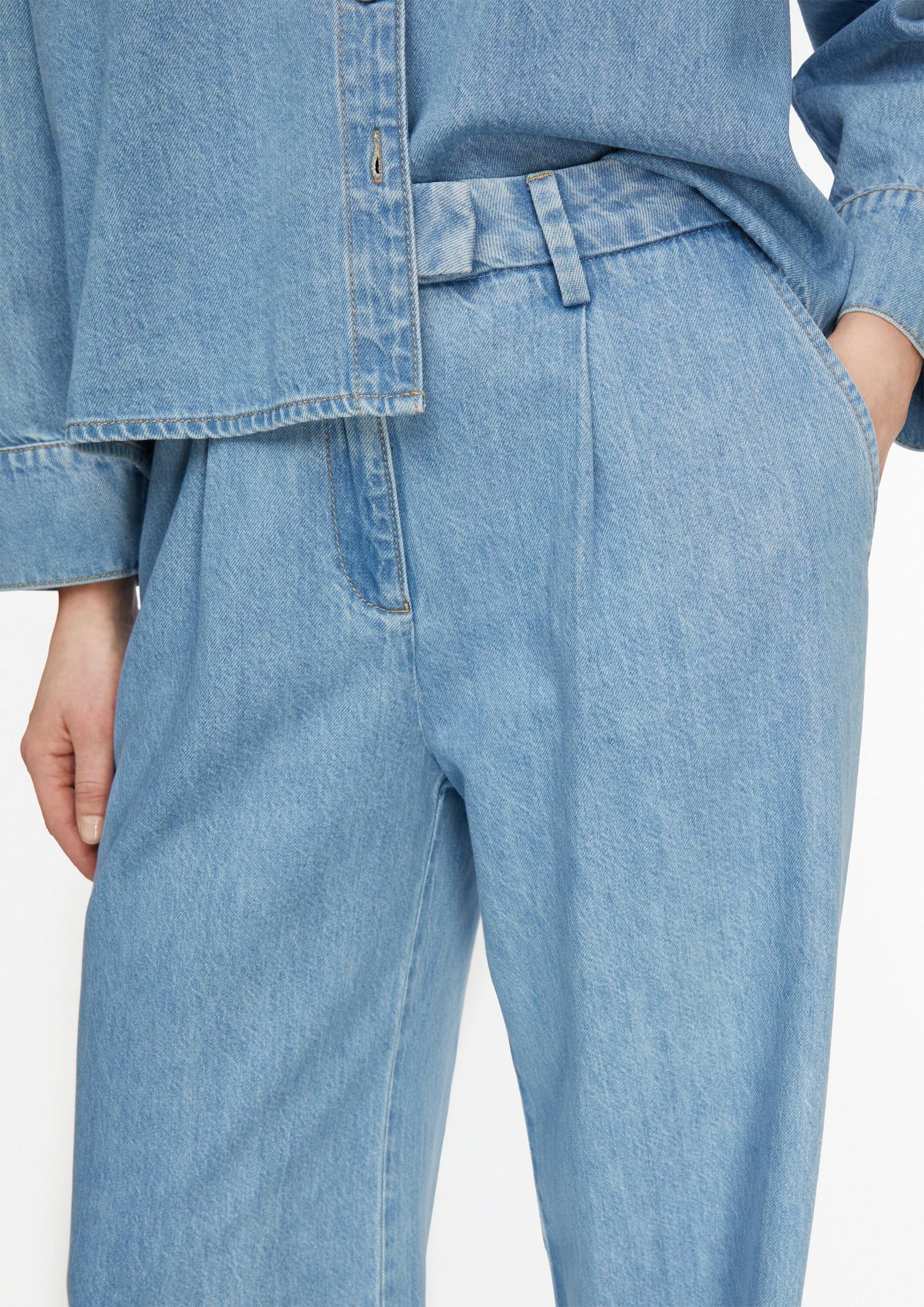 comma Weite Jeans Jeans-Hose Wide-Leg-Jeans aus Lyocell