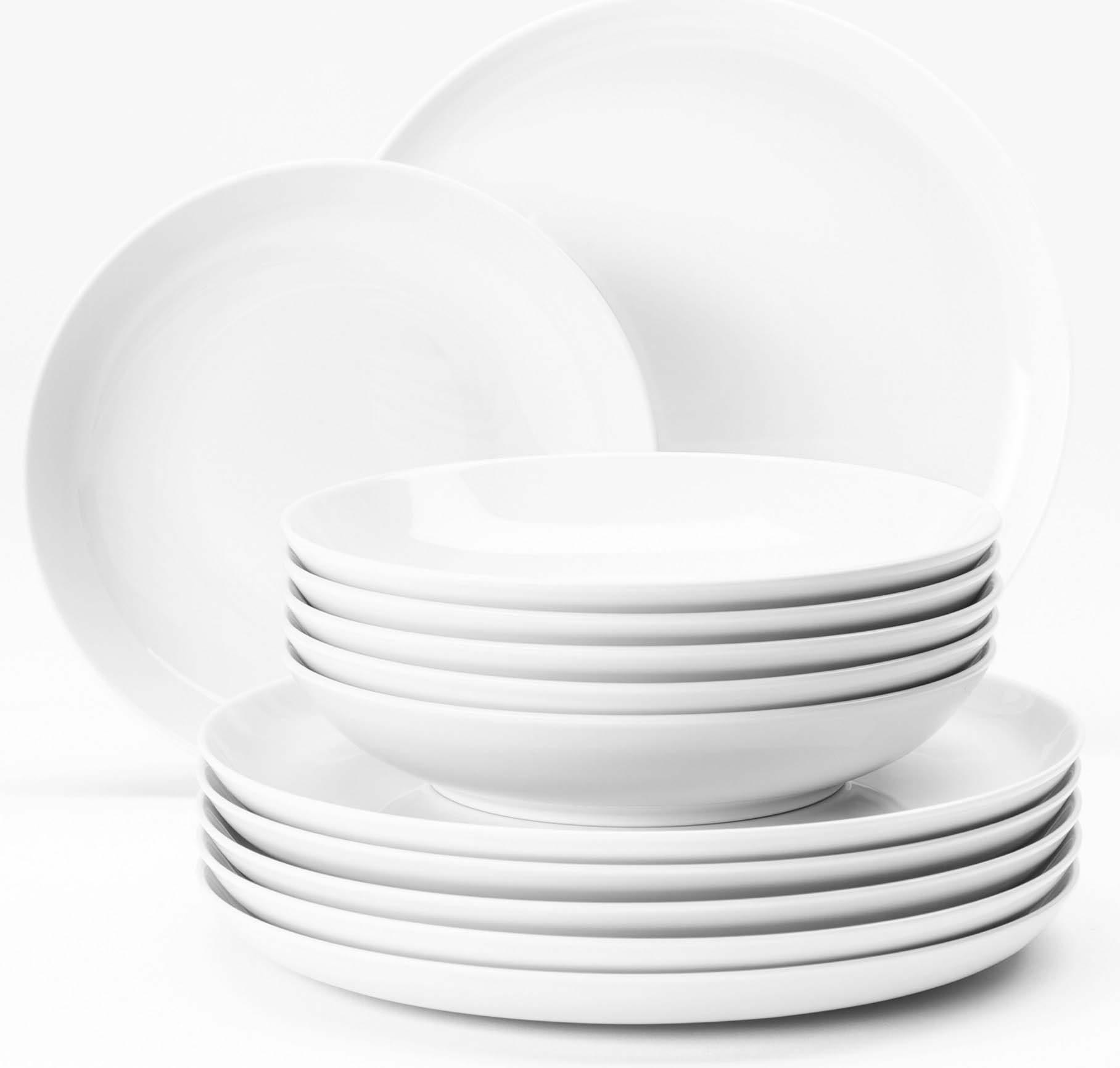 Seltmann Weiden Tafelservice Geschirr-Set Lido (12-tlg), 6 Personen, Porzellan, Geschirr, weiß ...