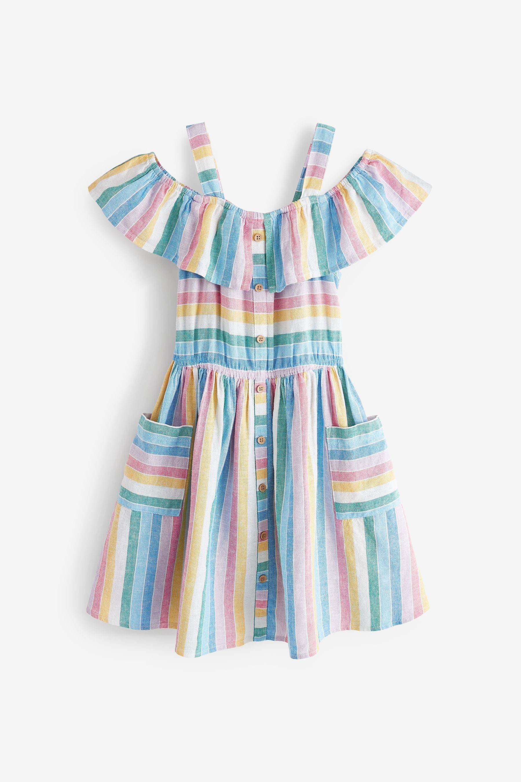 Next Trägerkleid Schulterfreies Kleid Mit Streifen 1 Tlg