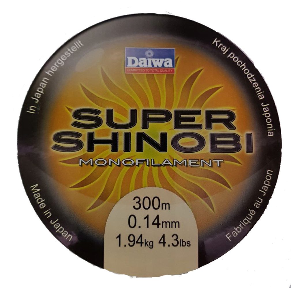 Daiwa Angelschnur DAIWA SUPER SHINOBI Monofilschnur 300m / 0,16mm / 2,51 kg, 300 m Länge, 0,16 ...