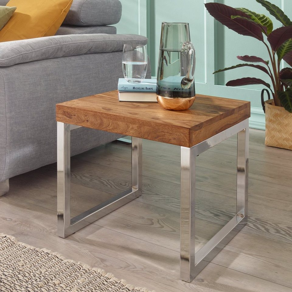 FINEBUY Beistelltisch »FB36218«, Beistelltisch Massiv-Holz Sheesham ... FINEBUY Beistelltisch »FB36218«, Beistelltisch Massiv-Holz Sheesham ...