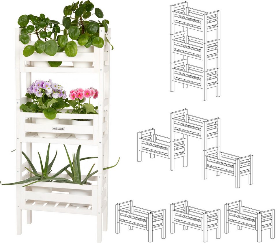 Needsandwants® Blumenständer Pflanzenständer Blumentreppe Pflanzenregal
