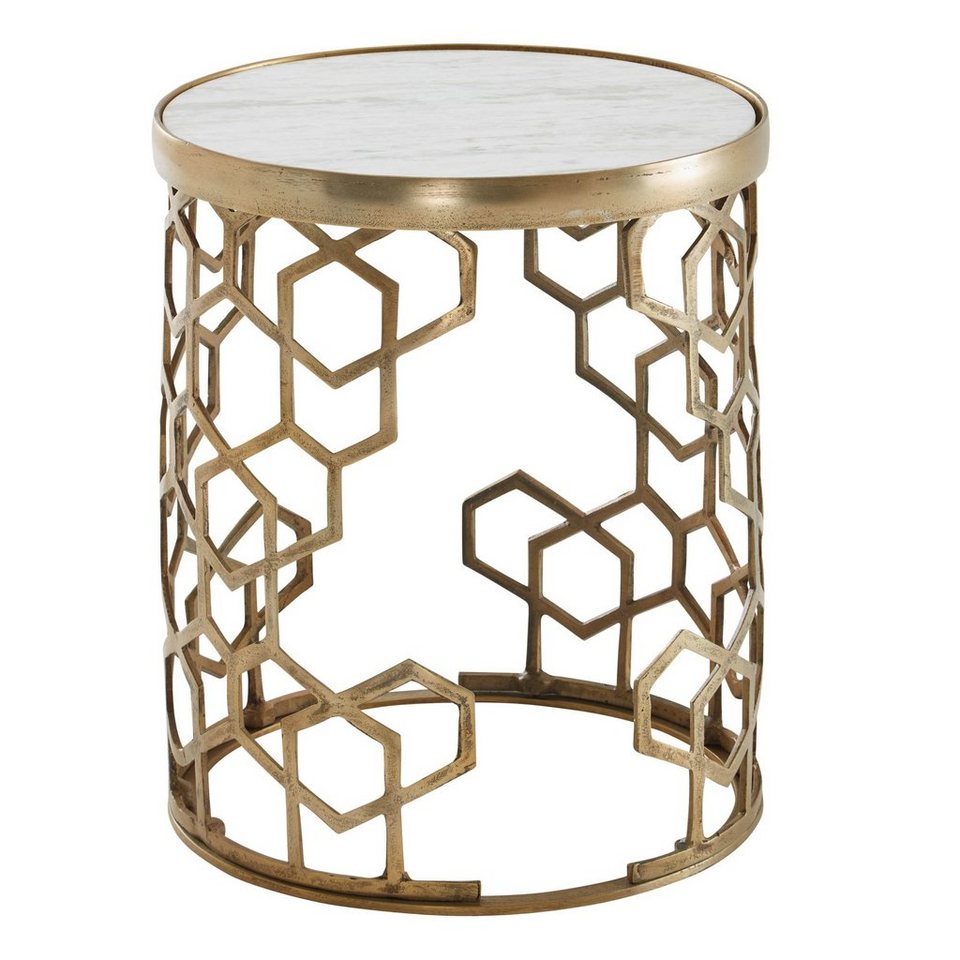 Kadima Design Beistelltisch Sofatisch Alba Marmorstruktur