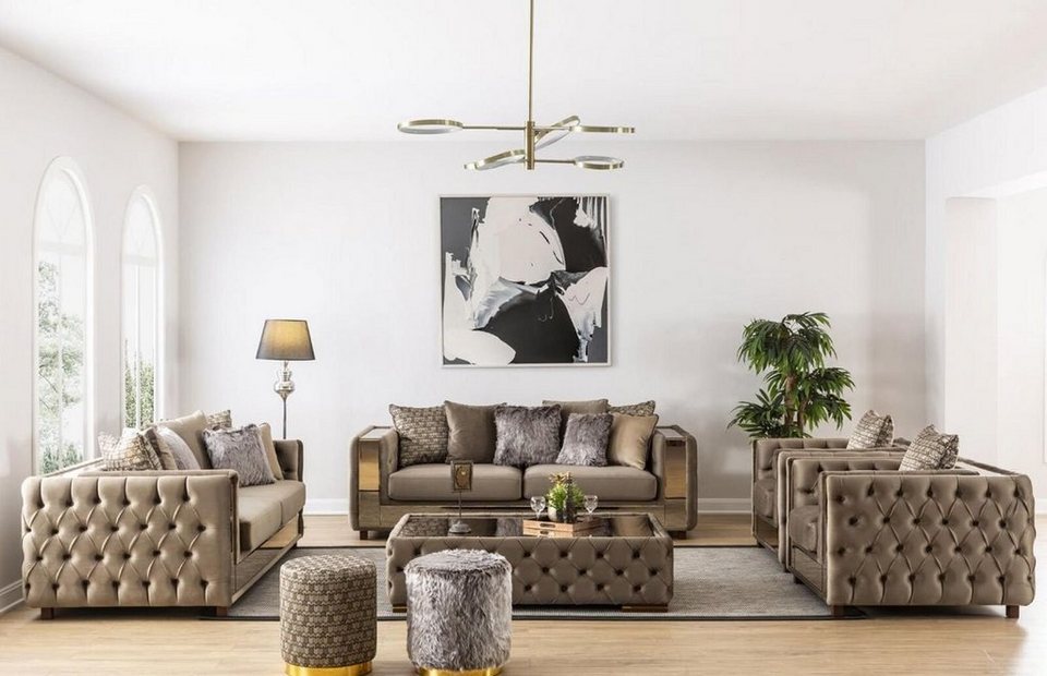 Jvmoebel Wohnzimmer Set Sofagarnitur Chesterfield Set 3311 Sitzer