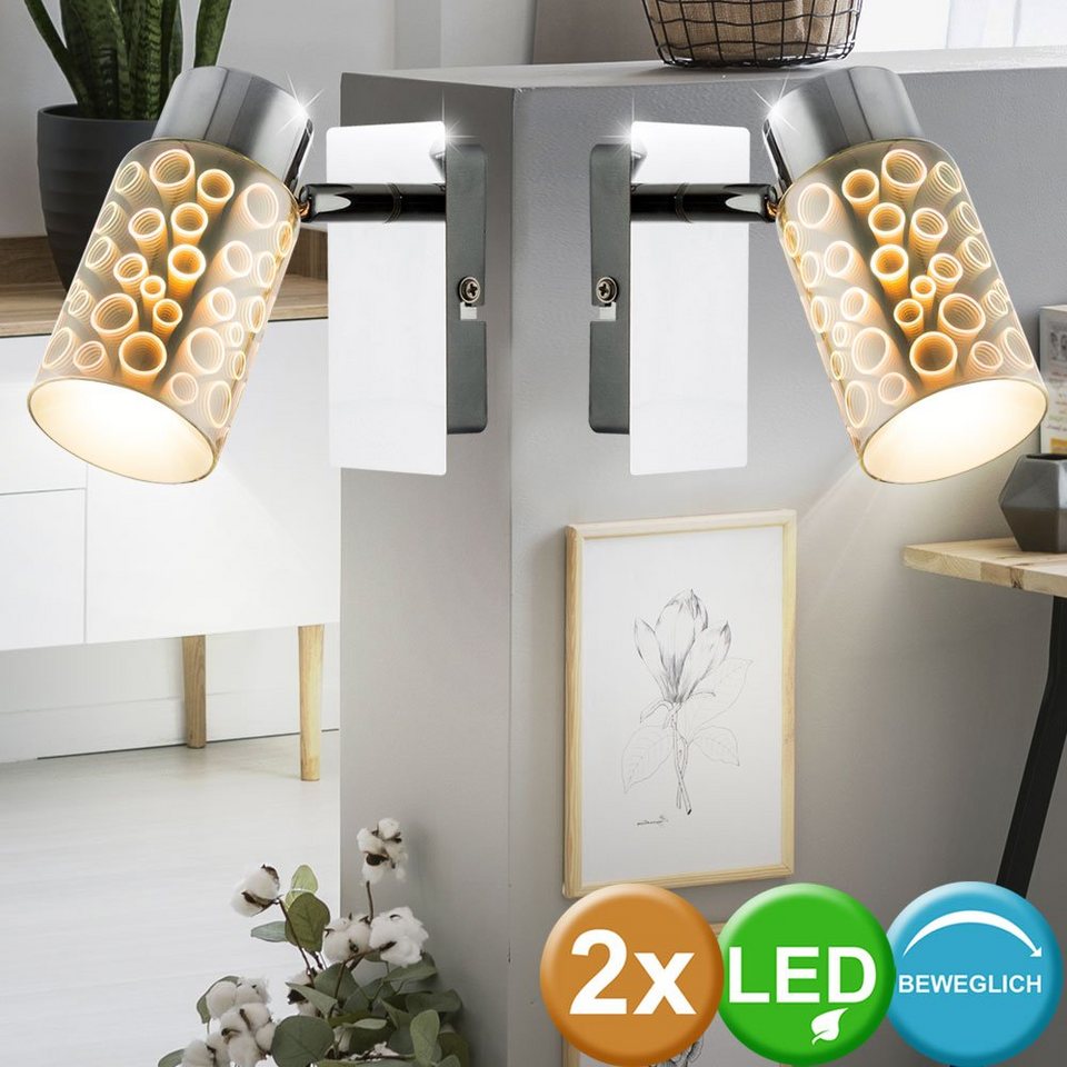 Etc Shop Led Wandleuchte Leuchtmittel Inklusive Warmweiß 2er Set Led