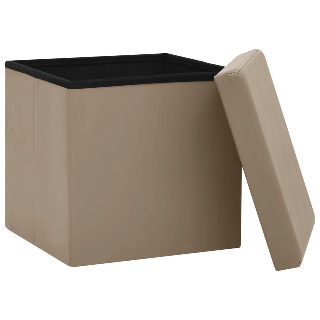 vidaXL Hocker Hocker mit Stauraum 2 Stk. Cappuccino-Braun PVC (2 St)