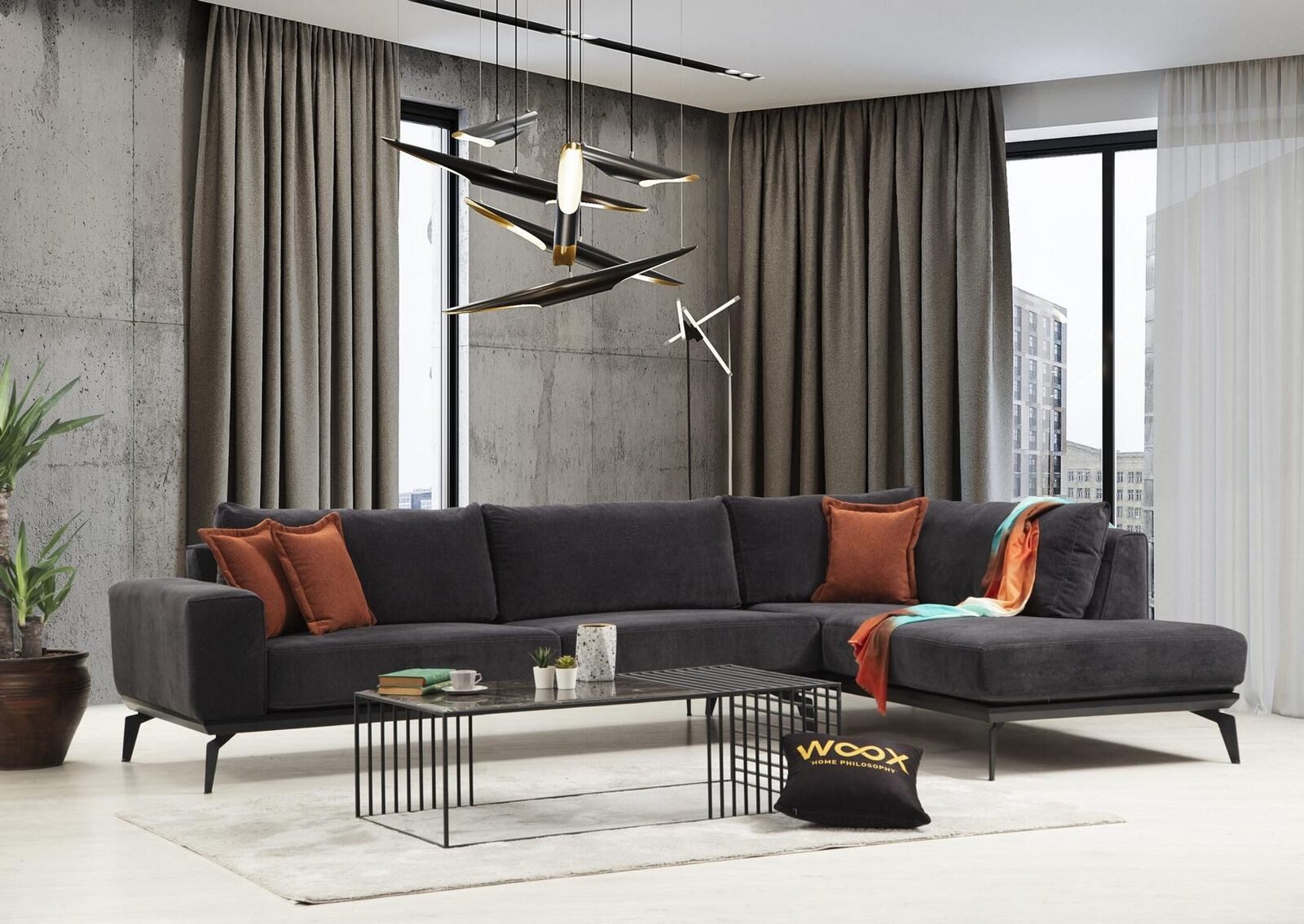Jvmoebel Ecksofa Exklusives Graues Polster Ecksofa Designer Eckgarnitur