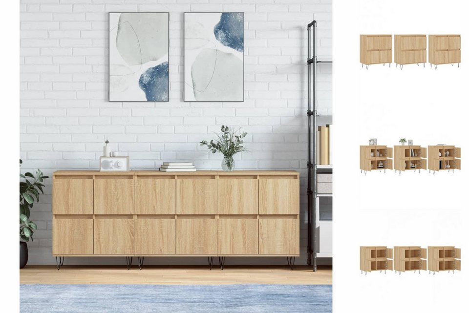 Vidaxl Sideboard Sideboards 3 Stk Sonoma Eiche Spanplatte