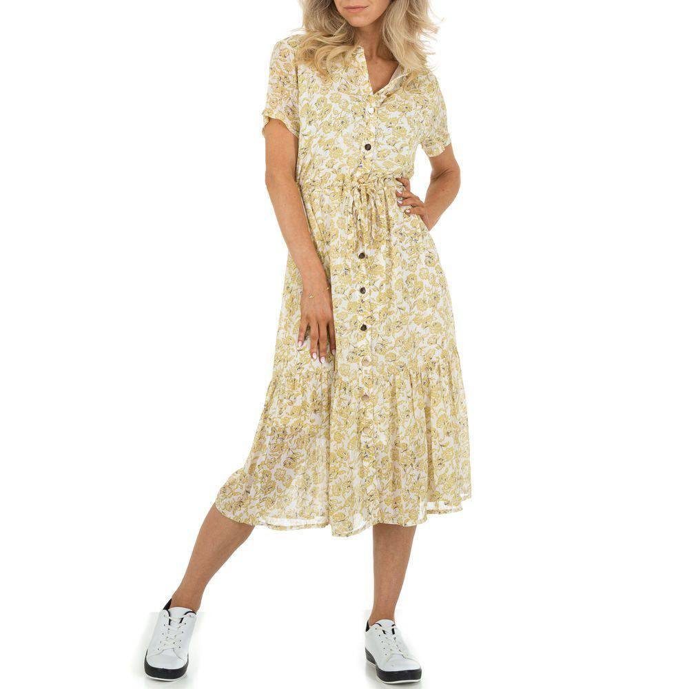 Ital Design Blusenkleid Damen Freizeit Volants Geblümt Chiffon