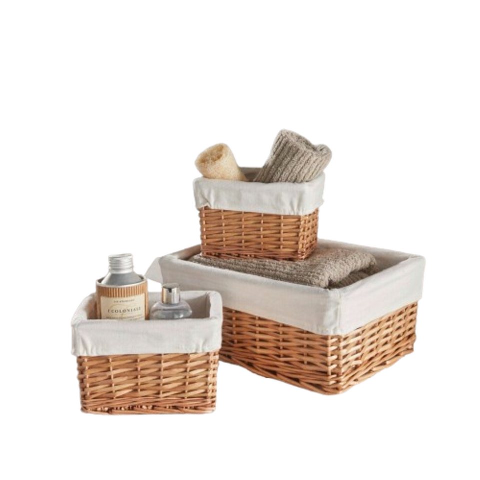 Home Trends24de Aufbewahrungskorb Universalkorb Weide Natur 3er Set