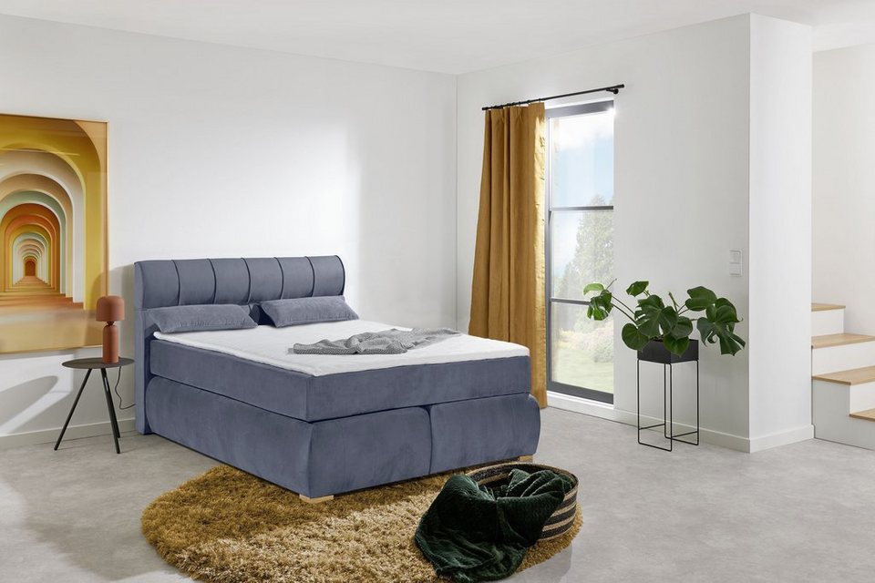 Places Of Style Boxspringbett Felicia In H4 Inkl Topper Und Bettkasten