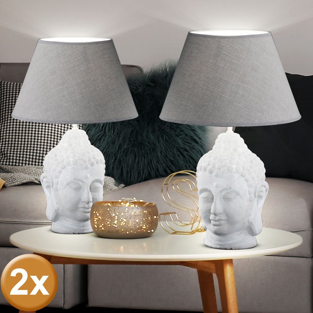 Etc Shop Tischleuchte 2er Set Keramik Tisch Lampen Wohn Zimmer Lese