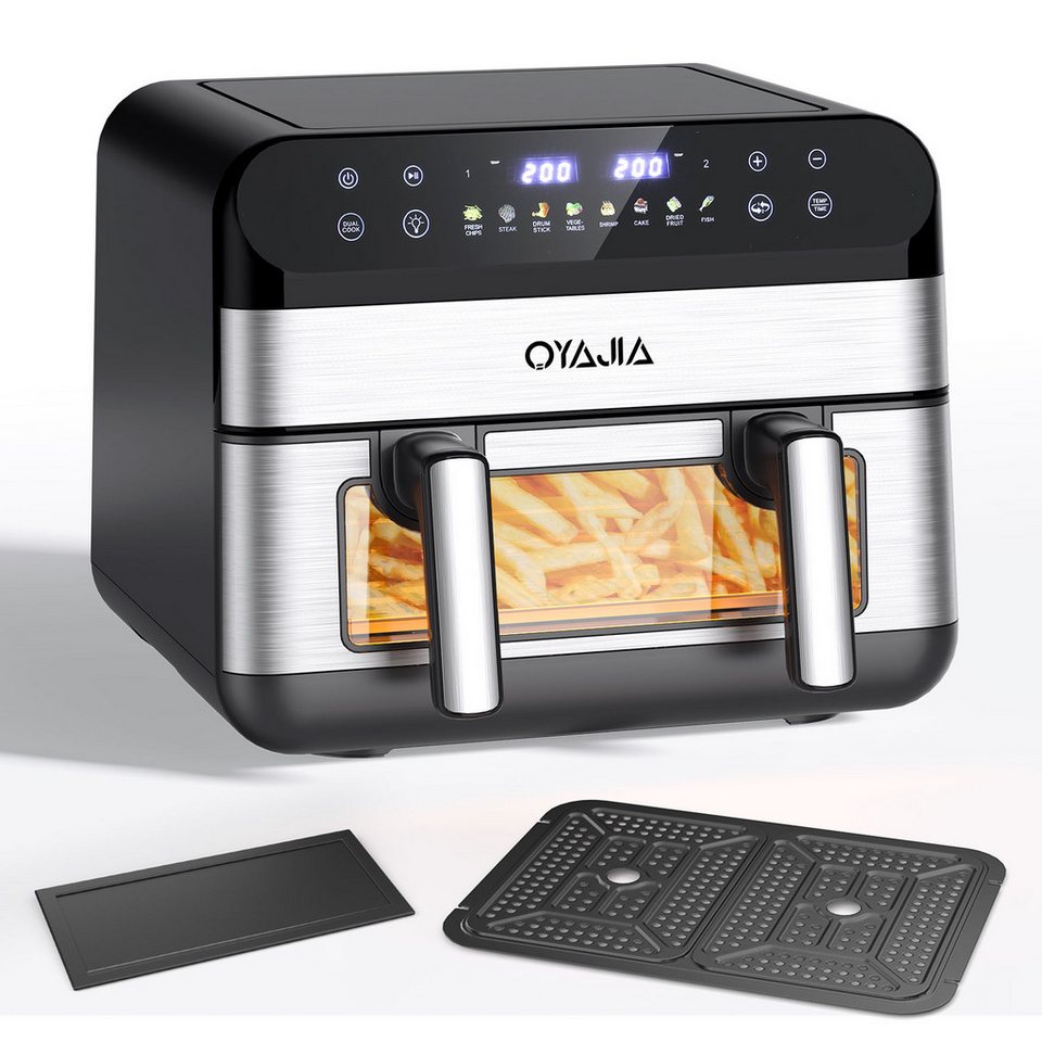 Oyajia Heißluftfritteuse Dual Zone Heißluftfritteuse Mit Sichtfenster
